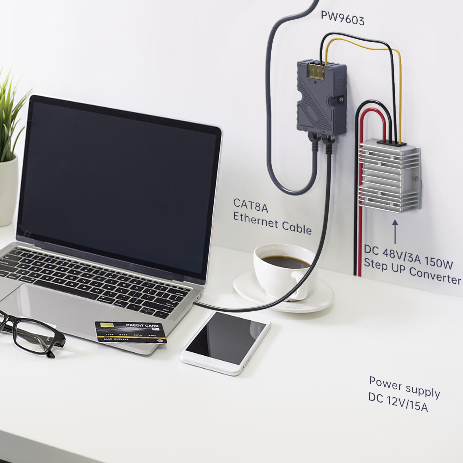 150W GigE PoE Injector with Surge Protection | Grelly UK