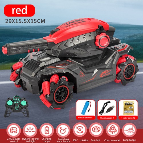 2.4G Electric Remote Control Water Bombs Tank Car 60 Degree Rotation ...