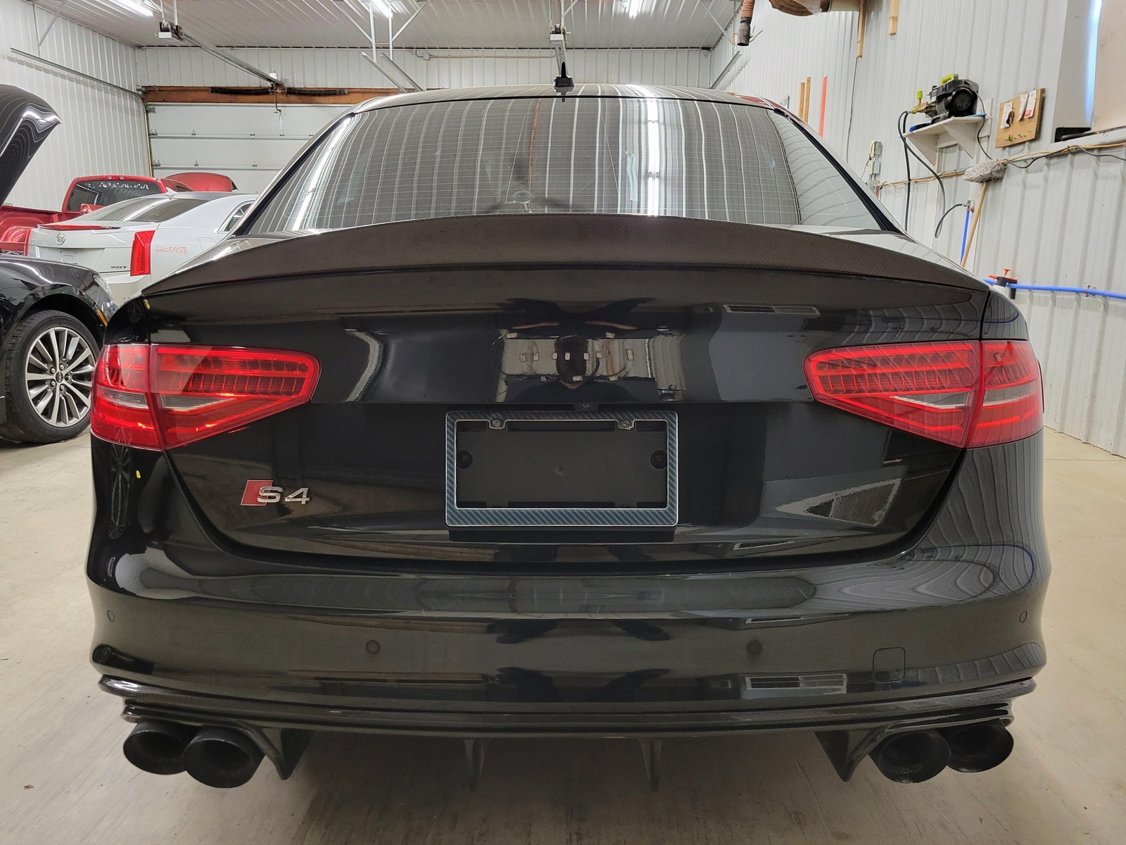 13-16 AUDI S4 REAR TRUNK DECKLID W/LED LAMPS & CARBON FIBER SPOILER ...