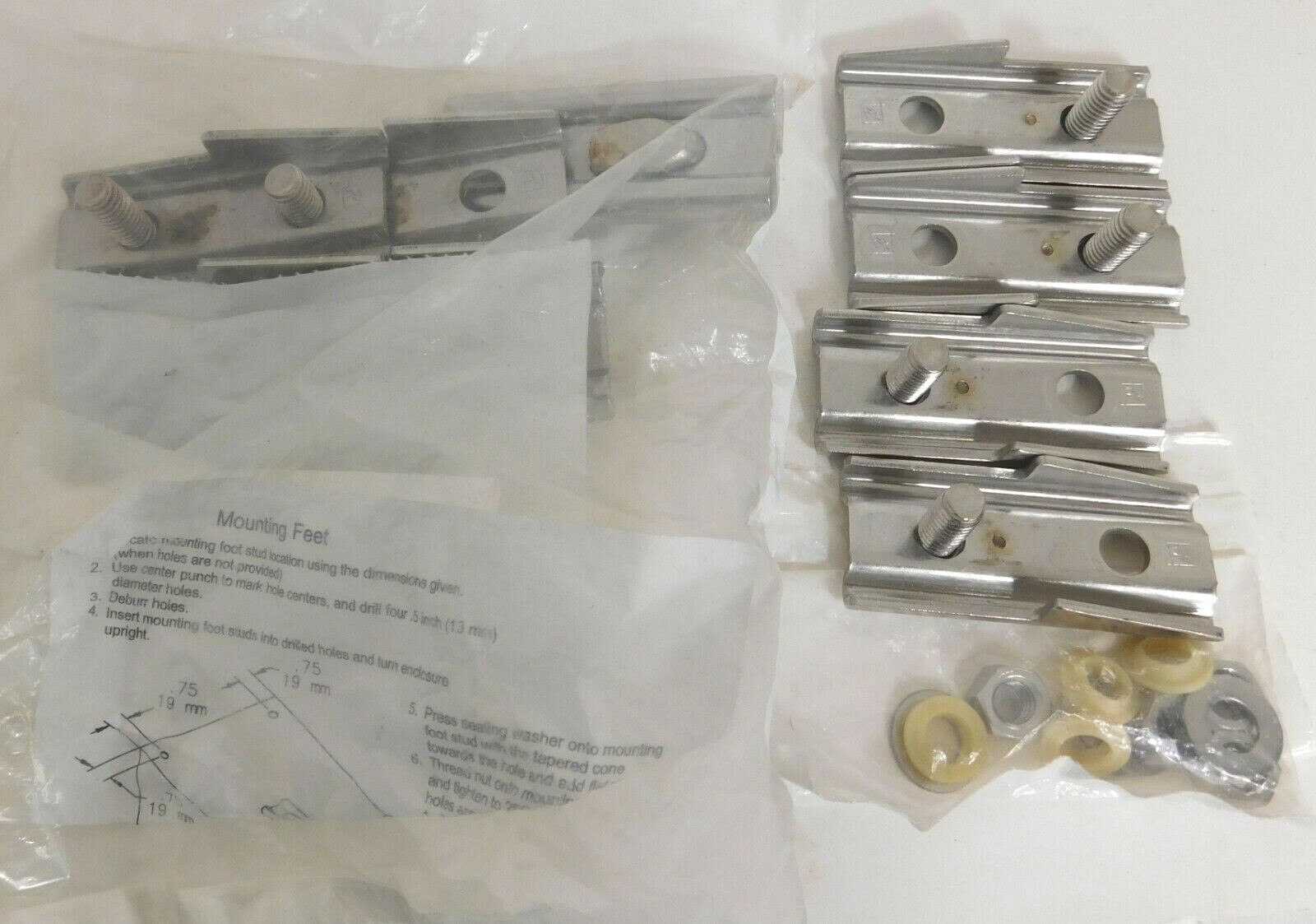 Hoffman SS Mounting Foot Kit Stainless Steel CMFKSS Complete Set 65750 ...