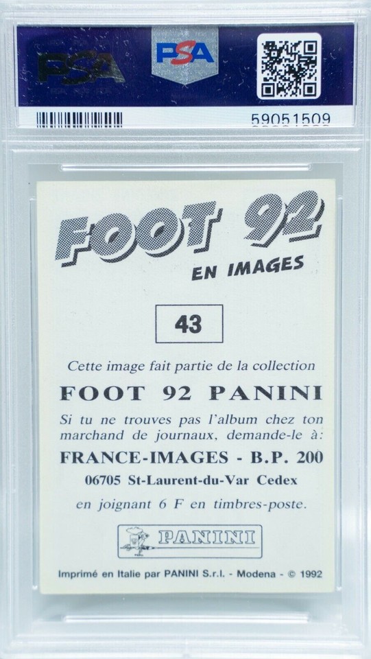 1991 Panini Foot '92 Soccer #43 Zinedine Zidane ROOKIE RC GOAT PSA 5 | eBay