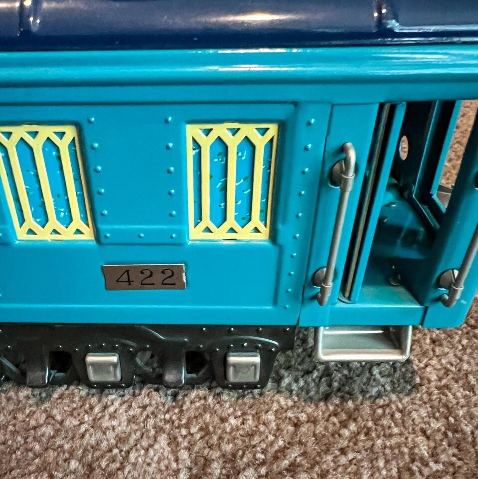 MTH Lionel Blue Comet Locomotive + Tender, 400E, + 2 Passenger Cars ...