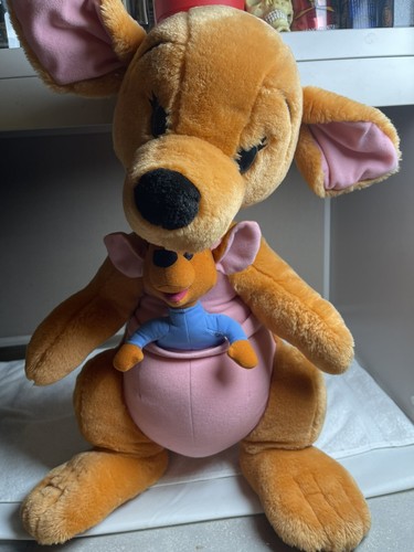 DISNEY PLUSH Winnie The Pooh KANGA and ROO-21" JUMBO Kangaroo & Joey ...