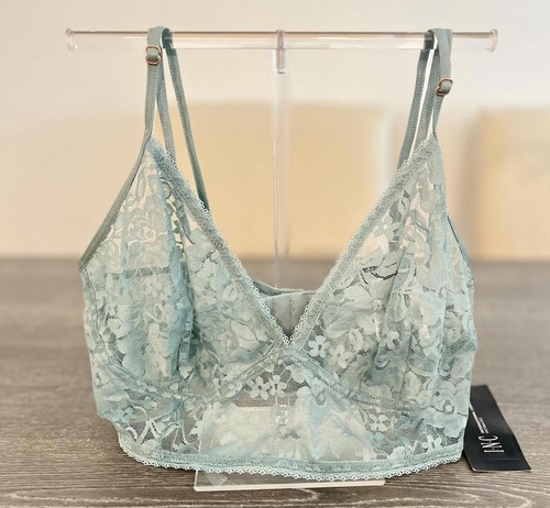 INC International Concepts Intimates Blue Lace Bralette Womens Size ...