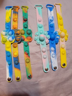 6 Pop It Fidget Bracelet Bubble Band Wrist Watch Style | eBay
