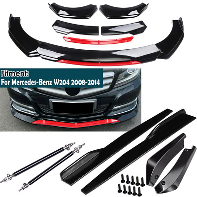 For Mercedes W204 Front Rear Bumper Lip Spoiler Splitter Body Kit Side ...