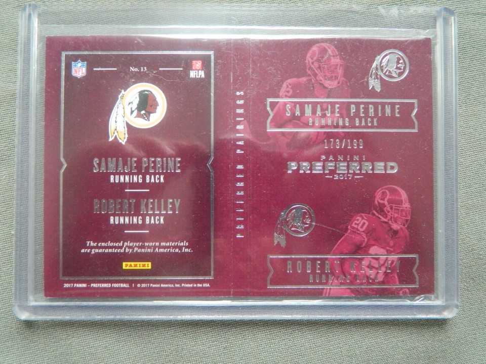 Samaje Perine Robert Kelley Preferred 2017 Pairings Dual Jersey /199 ...