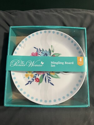 Pioneer Woman Mingling Board Set, 4 Pieces, Pink Floral, New in Box | eBay