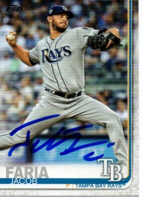 Jacob Faria Tampa Bay Rays 2019 Topps Series 2 Autographed Signed Card ...