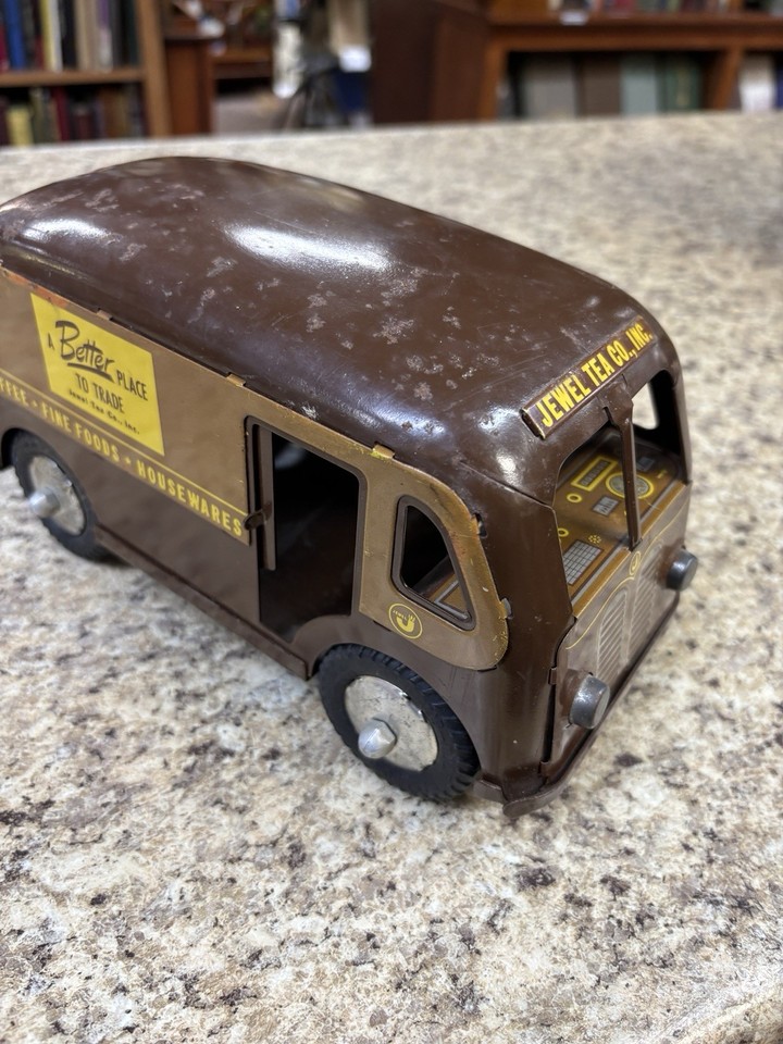 1940s Jewel Tea Pressed Steel Delivery Truck Service Van Brown Yellow ...
