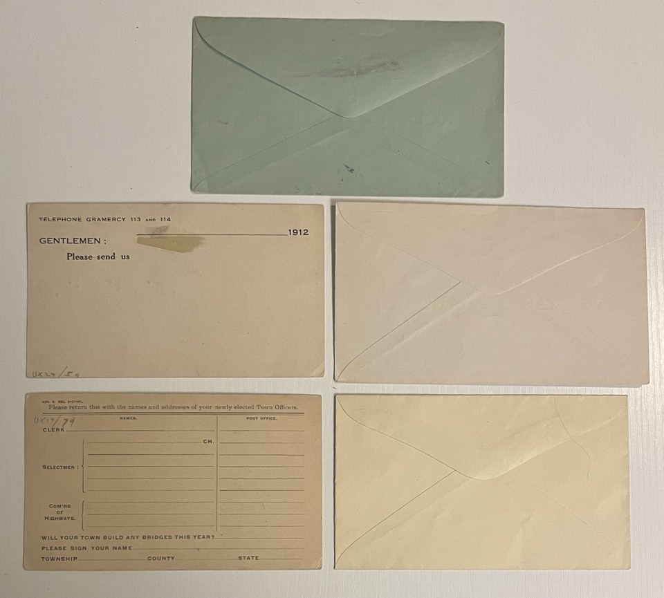5 Unused Printed Prepaid Postage Stamp Embossed Envelope Postcard Lot ...