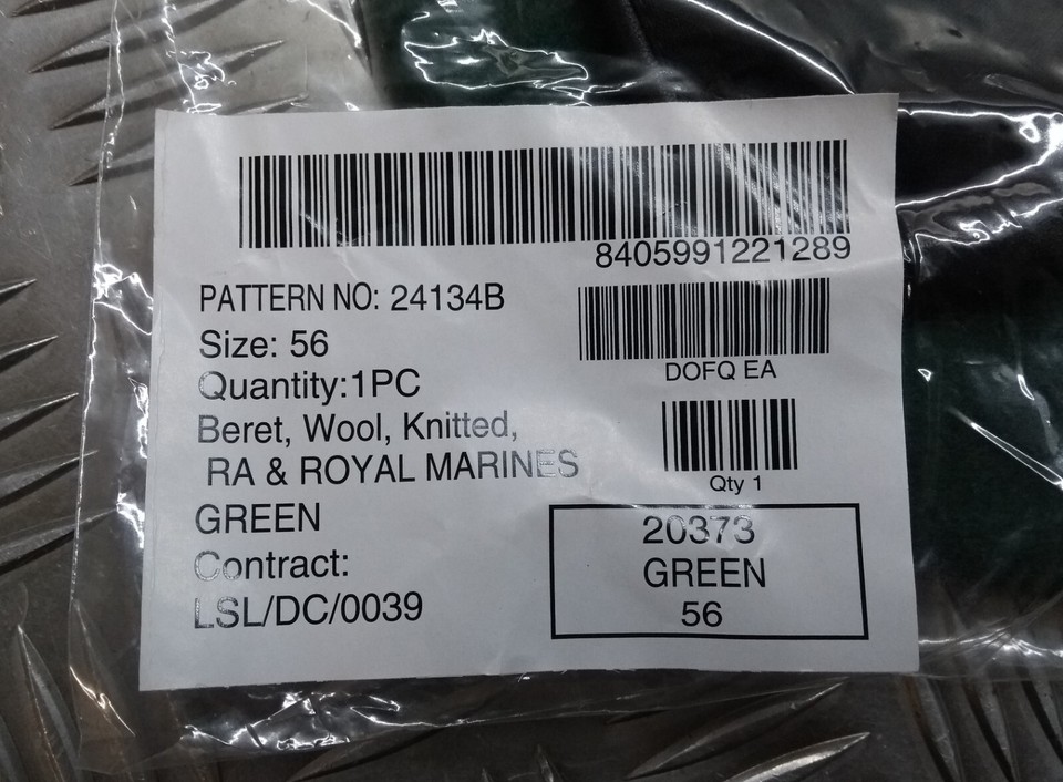 Commando Green Beret British Marines RA & RM Uniform Dress Headwear ...