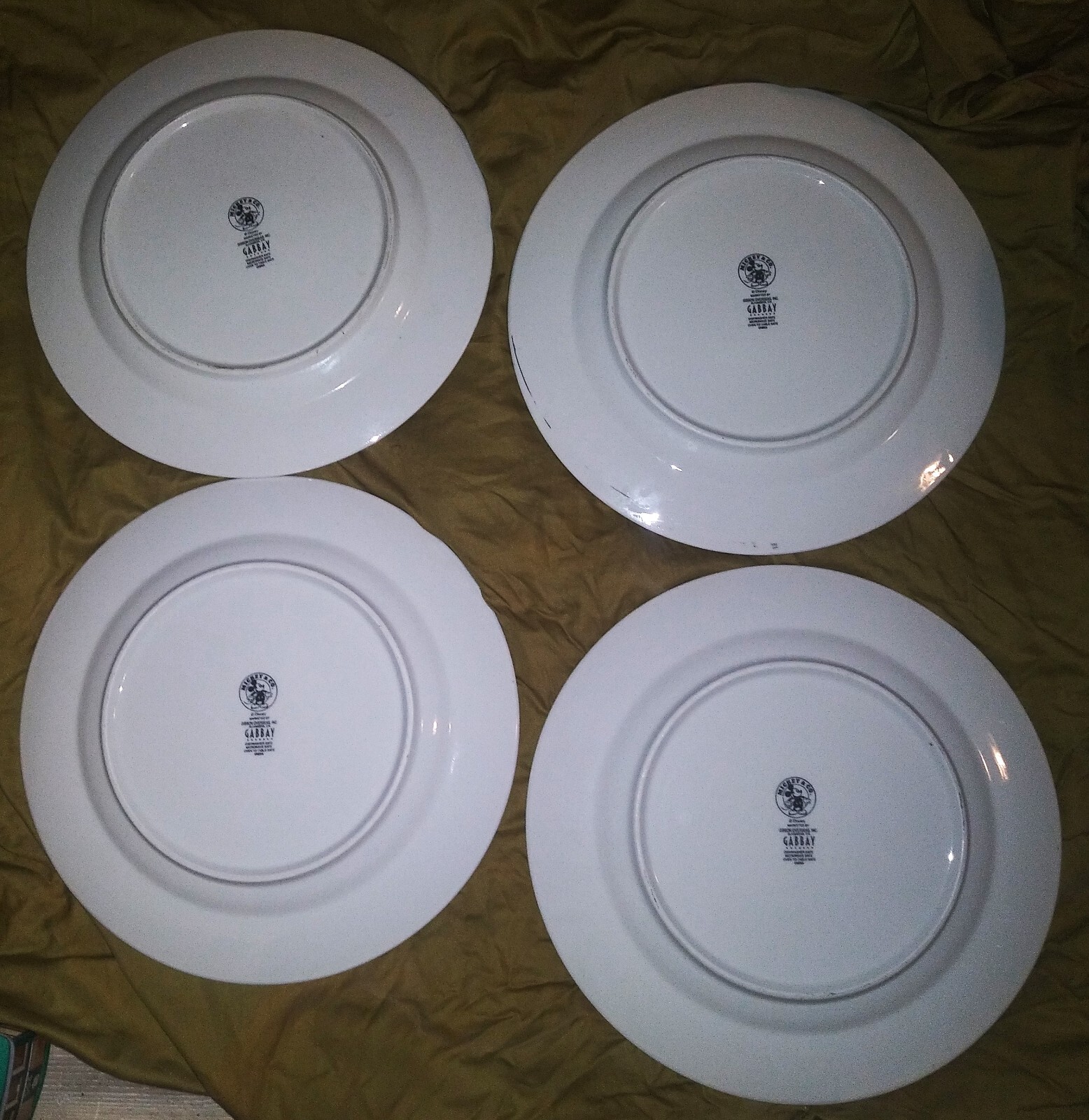 Set of 4 Vintage Gabbay Disney Mickey Mouse & Co. 10 1/2" Dinner Plates ...