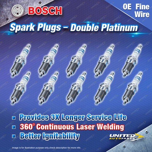 10 x Bosch Double Platinum Spark Plugs for Audi R8 423 429 422 4S 427 ...