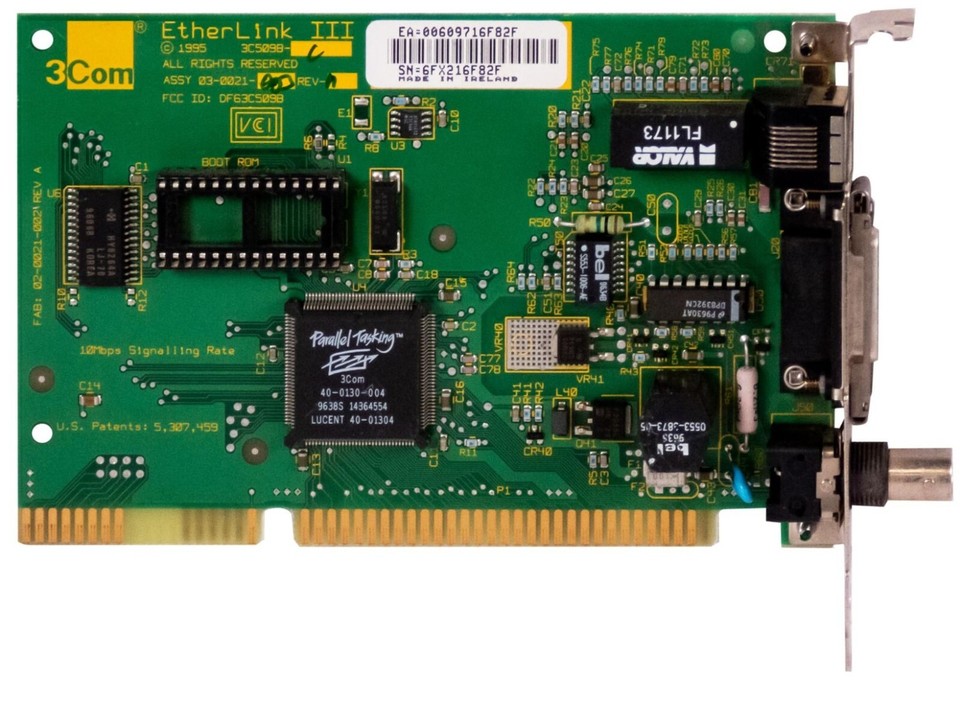 Network Card 3Com Etherlink III 3C509B-C Combo 10Mbps ISA 03-0021-003 ...