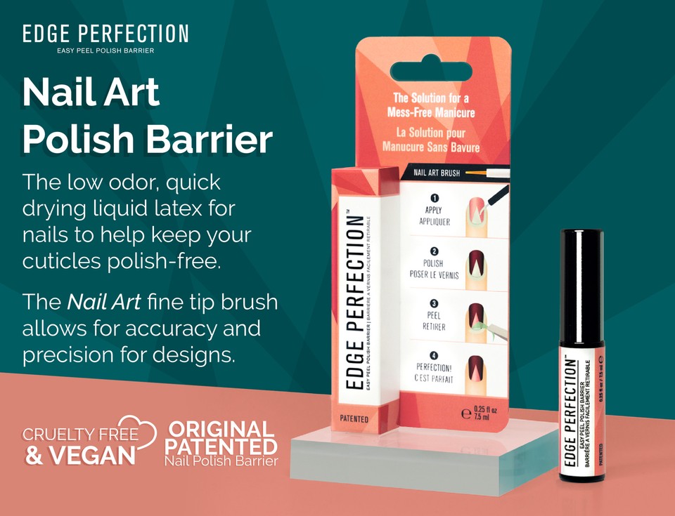 Edge Perfection Easy Peel Polish Barrier - Nail Art, 0.25 Fl Oz with ...
