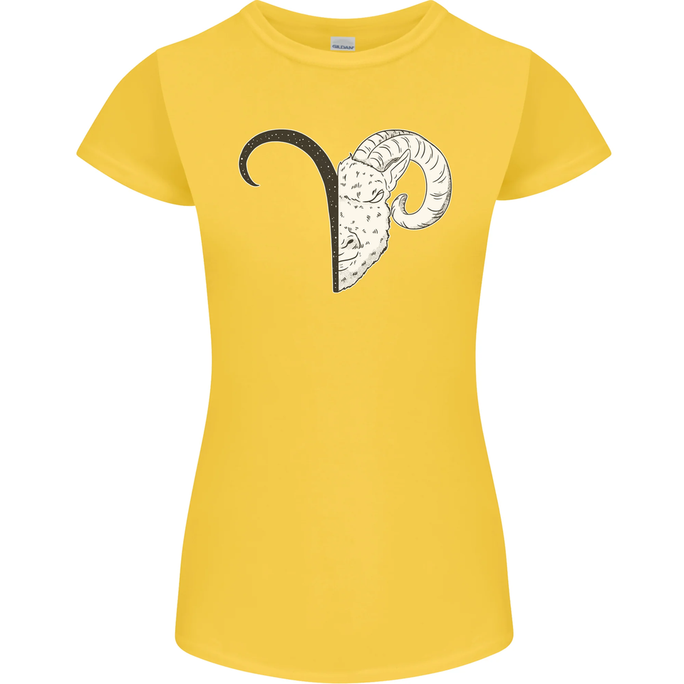 Aries Goat Head Star Sign Womens Petite Cut T-Shirt | eBay Australia