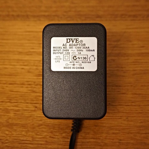 DVE 12V 1A DV-1280-3SAA Power Supply Adaptor 5.5mm connector | eBay