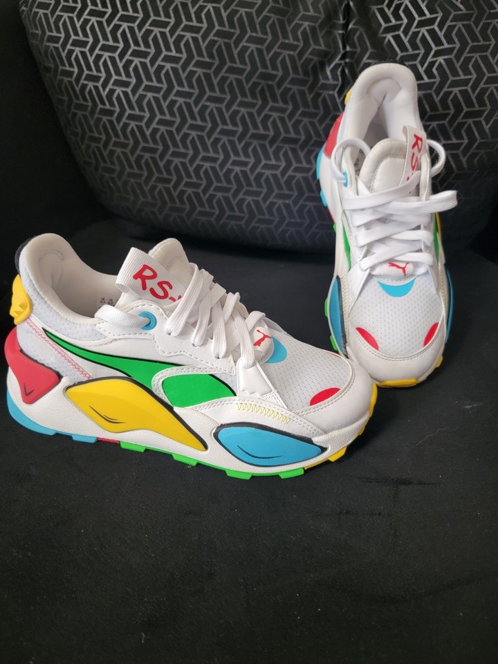 PUMA RS-X Colorful Geometric Comfort Men's Lace Up Sneakers White ...