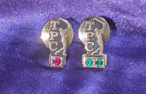 2x TPC PGA Tour 1/10 10K Lapel Pins – Ruby & Emeralds – OC Tanner ...