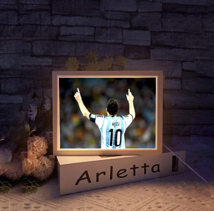 Messi argentina Light Up Picture Frame LED Lighting soccer Night Light ...