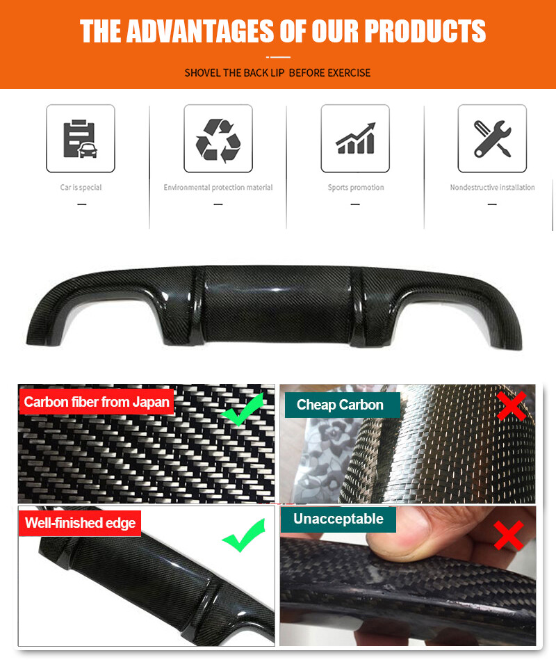 Carbon Fiber Rear Bumper Diffuser Lip for Mercedes Benz W203 C55 C32 ...