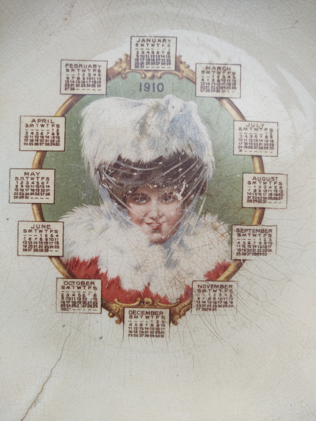 Vintage 1910 Calendar Plate, Porcelain K.T. & K. CO, Original RARE FIND ...