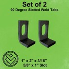 Slotted Weld Tabs, 90 Deg 2" x 1" x 3/16" -Set of (2) Thick Steel ...
