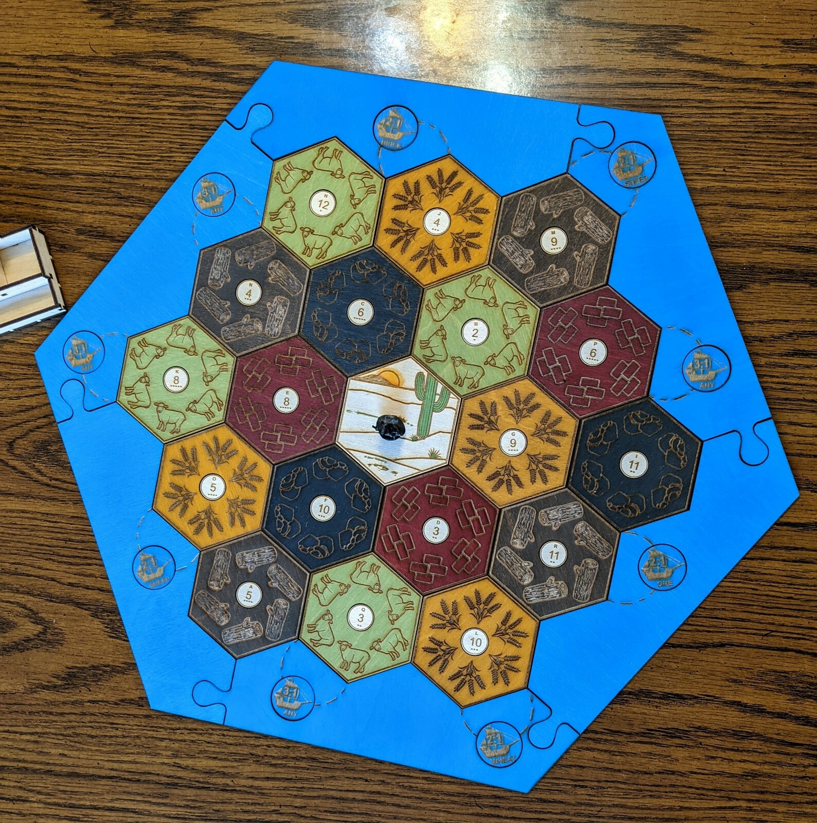 Catan Custom Wooden Game Board 3-4 players Hand Painted with ...