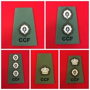 Olive Green Combined Cadet Force Guards Rank Slides MTP CCF Combat Rank ...