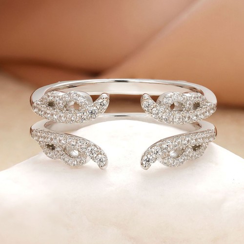 Open Ring Enhancer Wrap Guard Insert Engagement Ring Silver Women ...