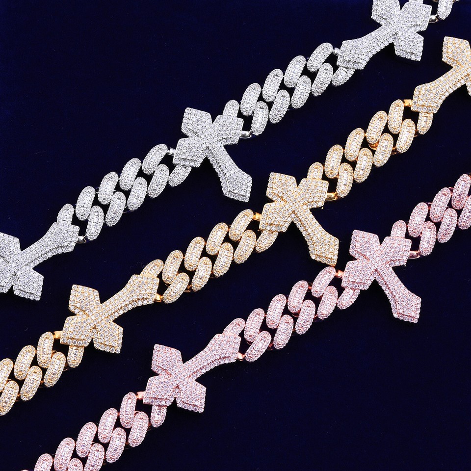 The Cuban Cross Link | Mens VVS Diamond CZ 5A Iced Blinged Out Chain ...