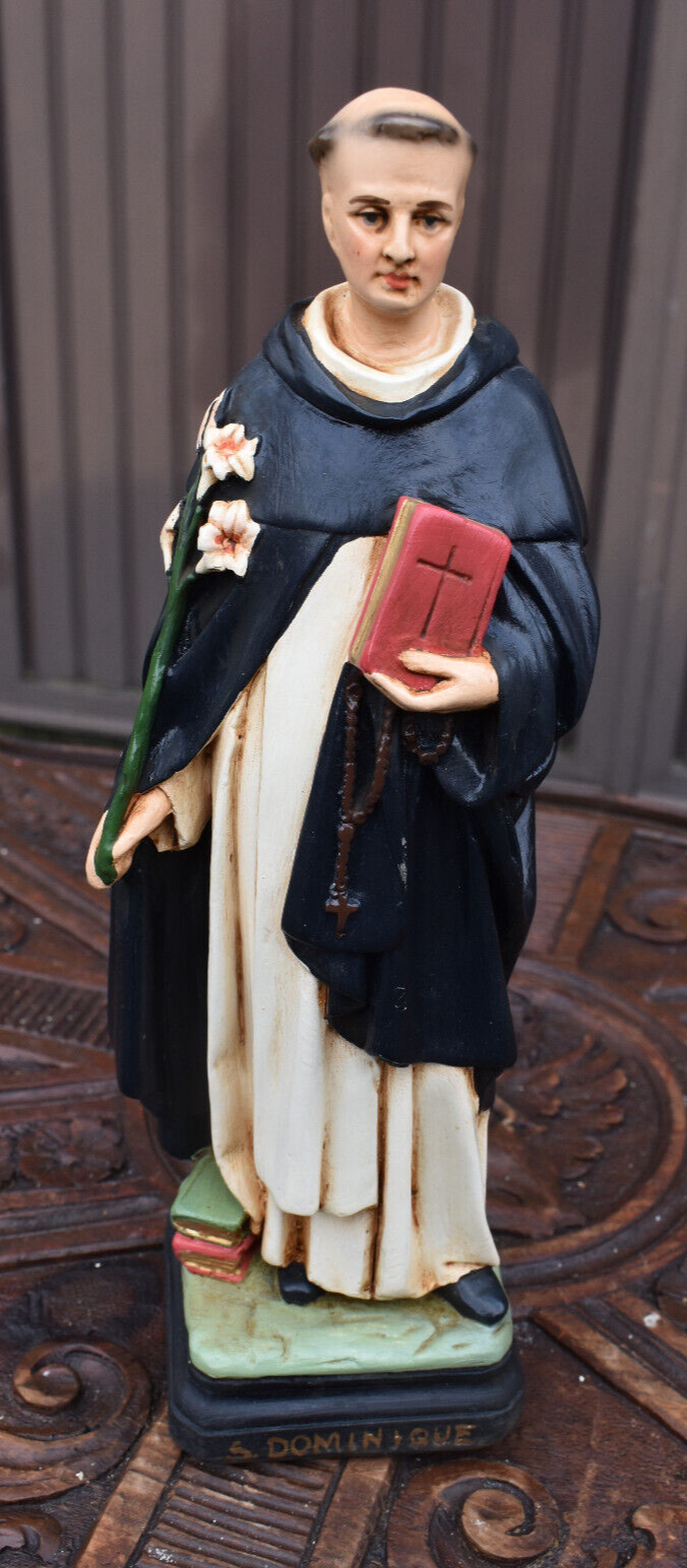 Antique Rare statue of Saint Dominic Religious chalk | eBay