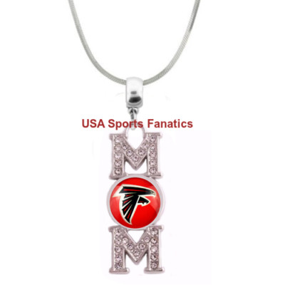 Atlanta Falcons MOM Necklace With Rhinestones On A 925 SS Snake Chain 5 ...