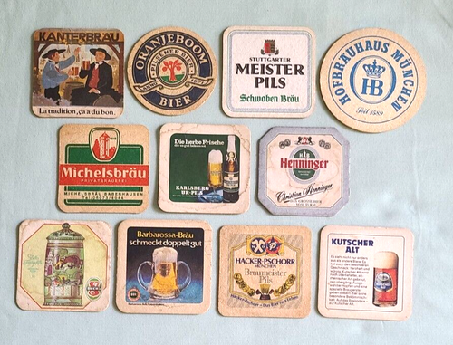 Vintage Beer Coasters German Advertising Cardboard Breweriana - 11 ...