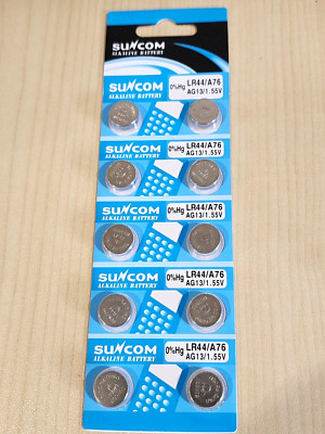 10 piece LR44 Suncom A76 L1154 AG13 357 New Alkaline Battery EXPIRE 12 ...