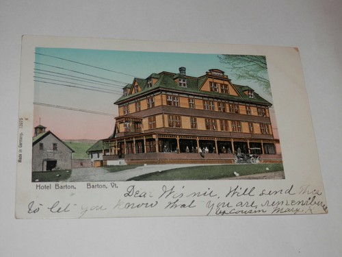 BARTON VT - RARE OLD POSTCARD - HOTEL BARTON | eBay