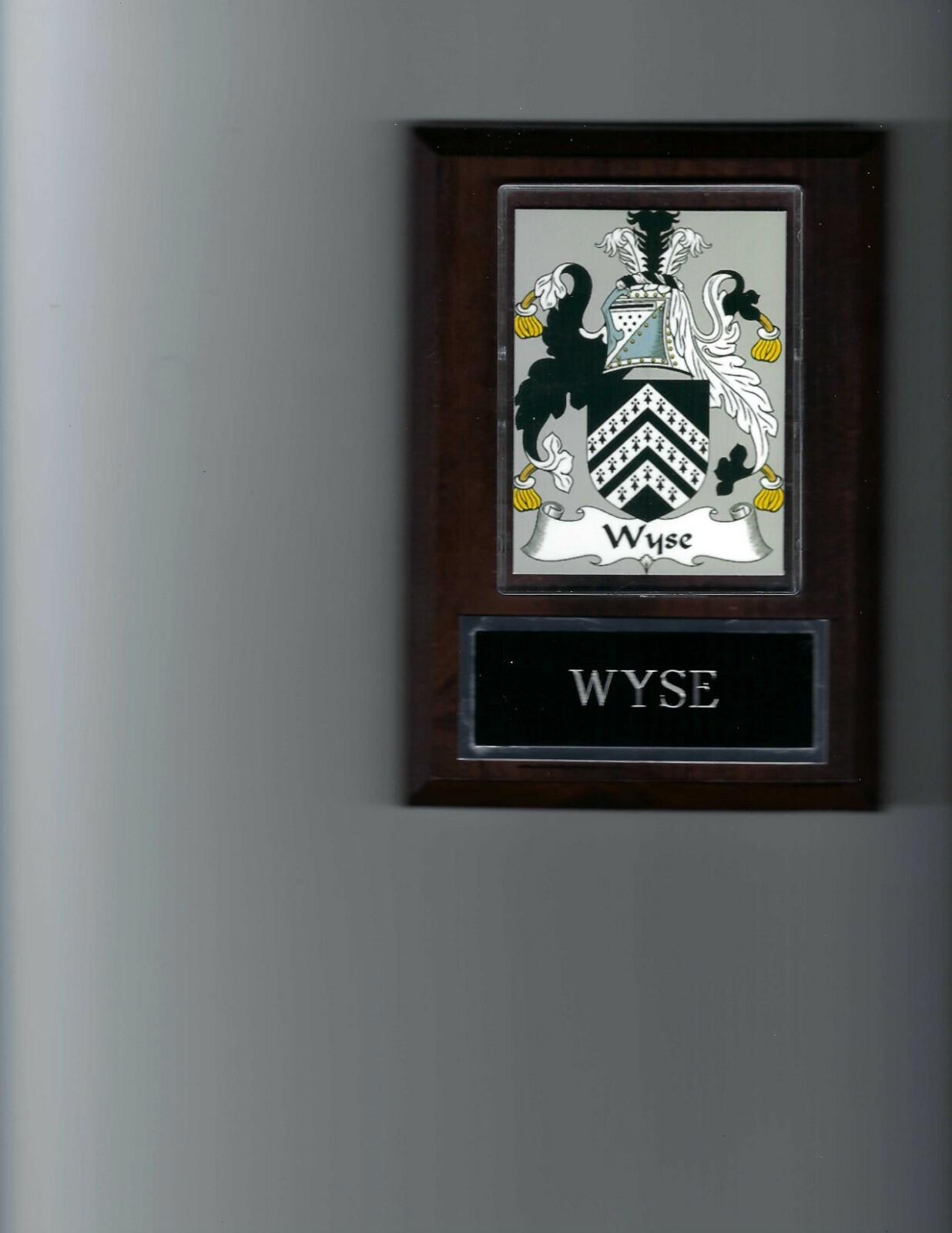 WYSE PLAQUE FAMILY CREST COAT OF ARMS GENEALOGY ASK FOR YOUR NAME | eBay