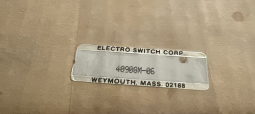 ELECTROSWITCH 40908M-06 / 40908M06 SWITCH NEW | eBay