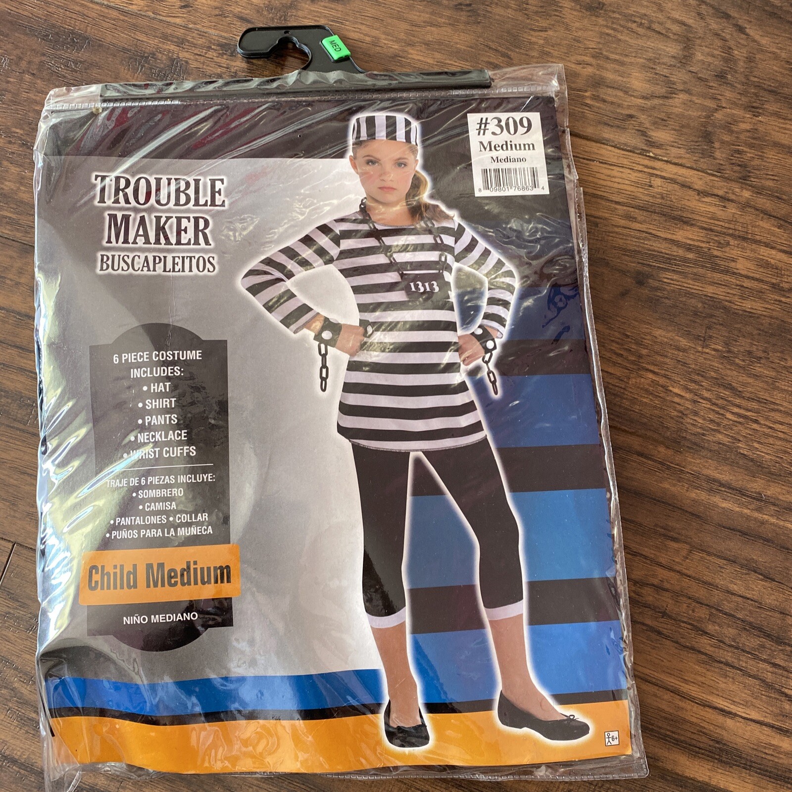 Trouble Maker Prison Inmate Halloween Costume, Size M… - Gem