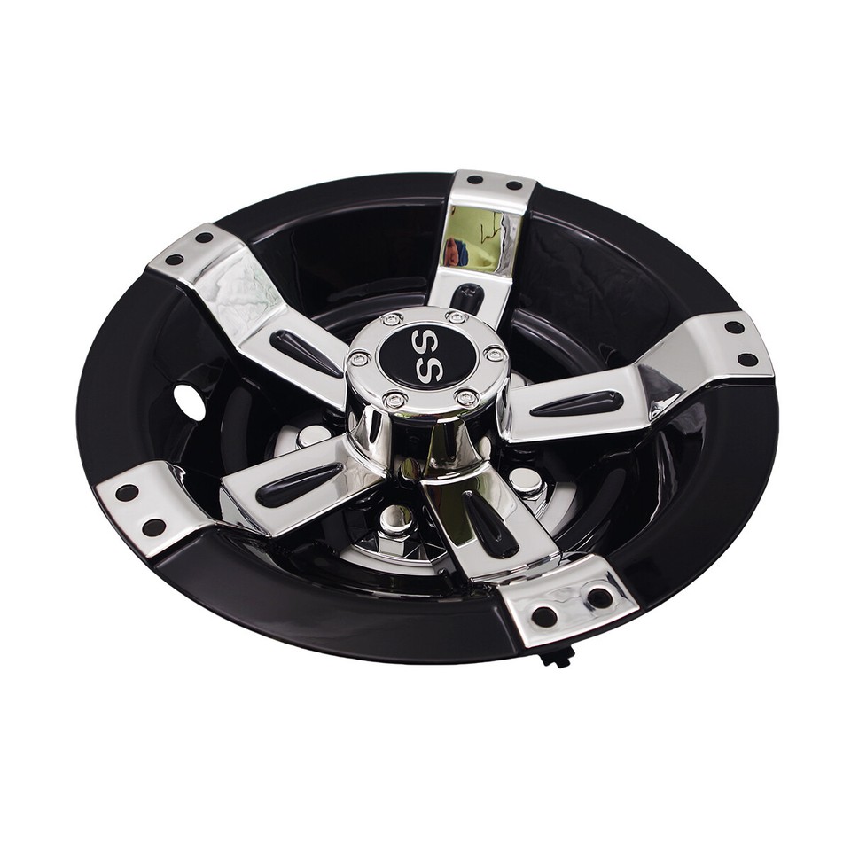 10 Inch Golf Cart Hub Caps Wheel Covers W/ Chrome Spokes For EZGO Cub ...