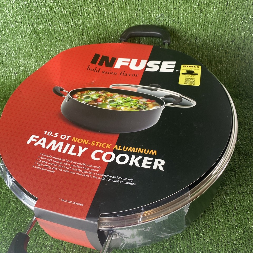 Infuse 10.5 Quart Non-Stick Aluminum Family Cooker with Non-stick ...
