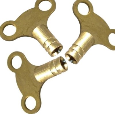 3 X SOLID BRASS RADIATOR BLEED KEYS - PLUMBING TOOL KEY EASY GRIP | eBay UK