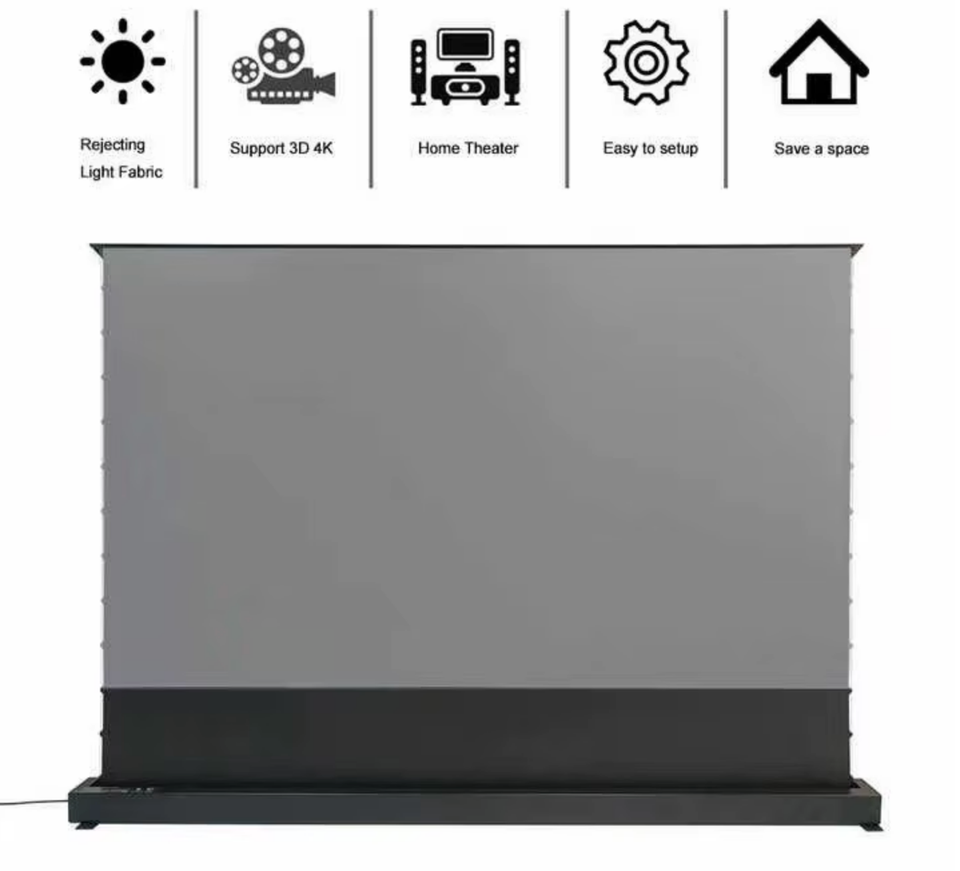 ALR Projector Screen Motorized with Remote, Floor Rising Projector ...