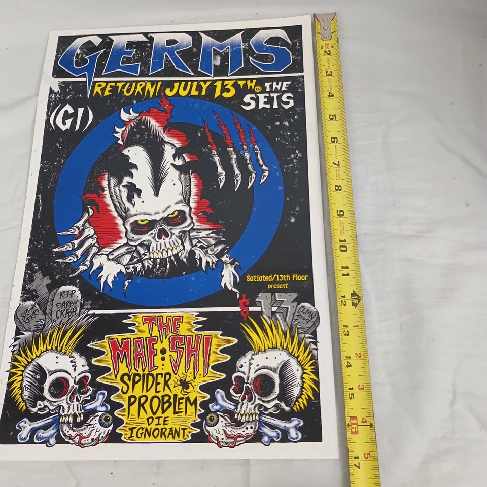 Vtg Y2K The Germs RIP Flyer Poster Advertising Rock Metal Punk Band ...