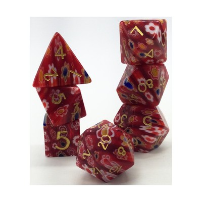 Level Up Dice Dice Candy Glass Poly Set - Poppy w/Gold (7) New | eBay