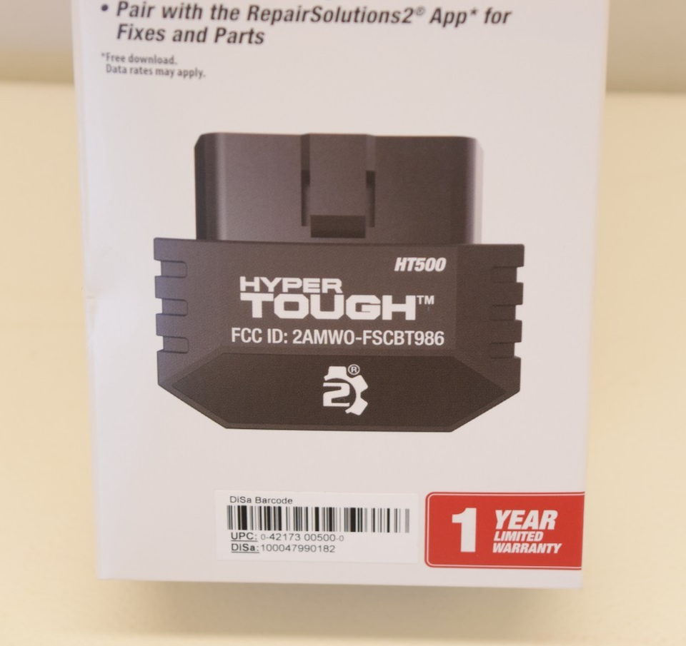 Hyper Tough HT500 Bluetooth Scan Tool 1996 & Newer OBD2 Vehicles - NEW ...
