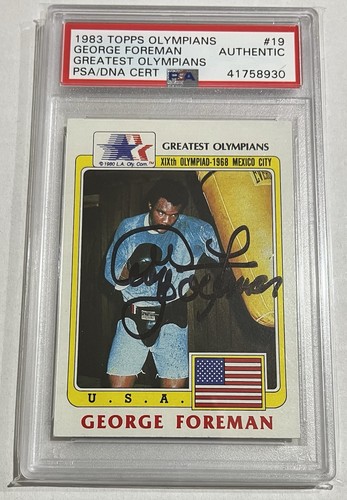 GEORGE FOREMAN Signed 1983 Topps Greatest Olympians Autograph PSA/DNA ...