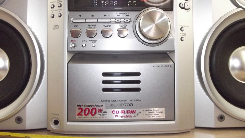 200 Watt Sharp 3 CD Changer AM/FM Cassette Stereo Component System XL ...