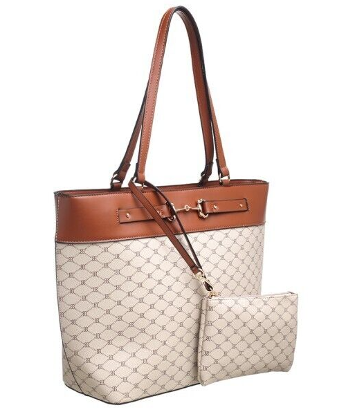 Large Bessie Print 2 Piece Handbag Set in Khaki | eBay UK